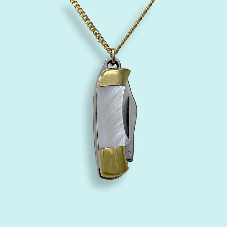 OT / Tiny Mother Of Pearl Handle Knife Necklace | Rail & Anchor