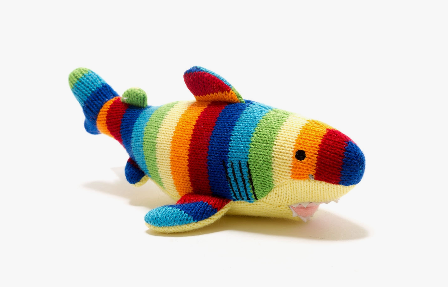 Knitted Shark Baby Rattle | Rail & Anchor