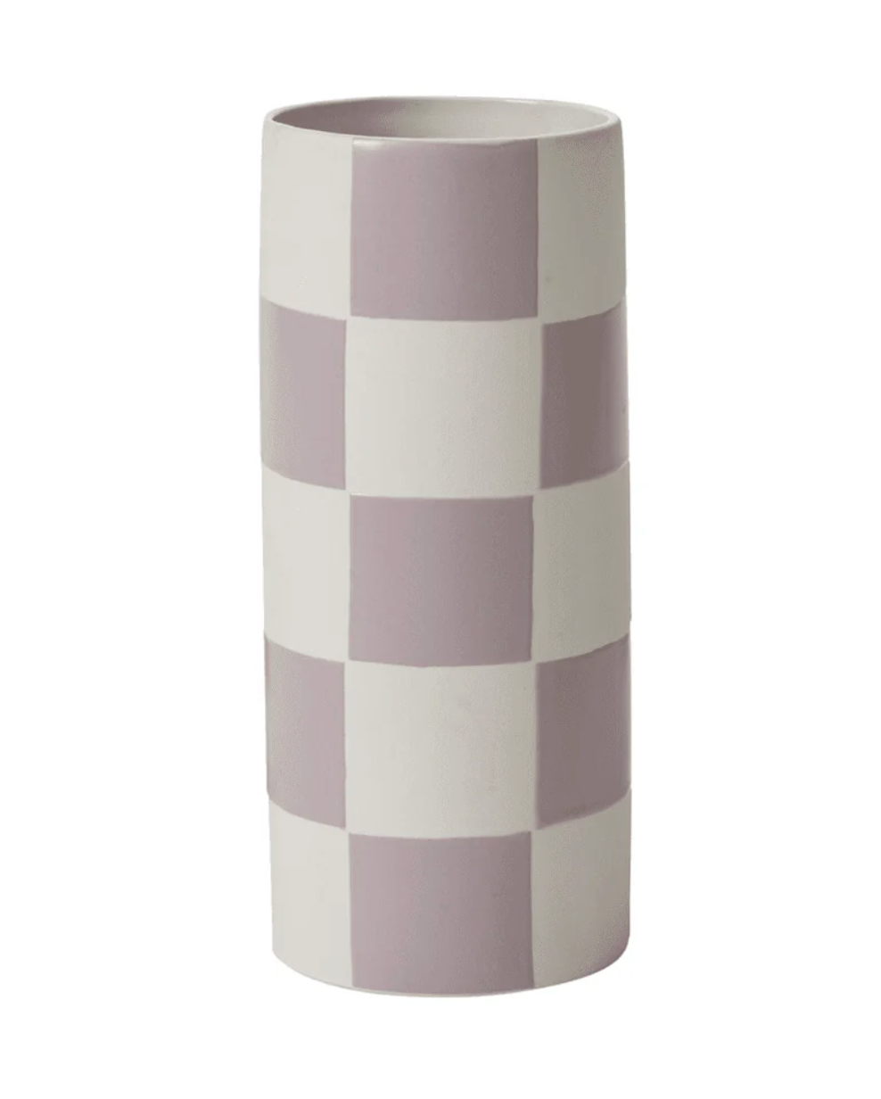 Purple Checkerboard Vase | Rail & Anchor