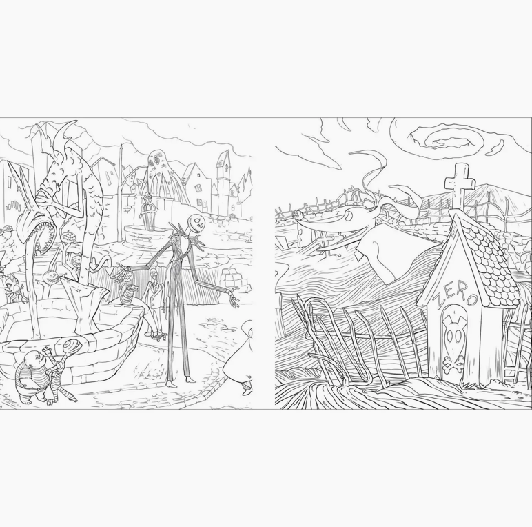 nightmare before christmas zero coloring pages